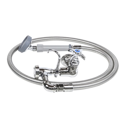 T&S B-0170 Wall Mounted Spray Faucet with 68" Hose, 1.15 GPM Angled ...