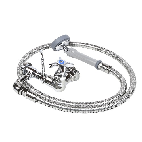 T&S B-0170 Wall Mounted Spray Faucet with 68" Hose, 1.15 GPM Angled ...