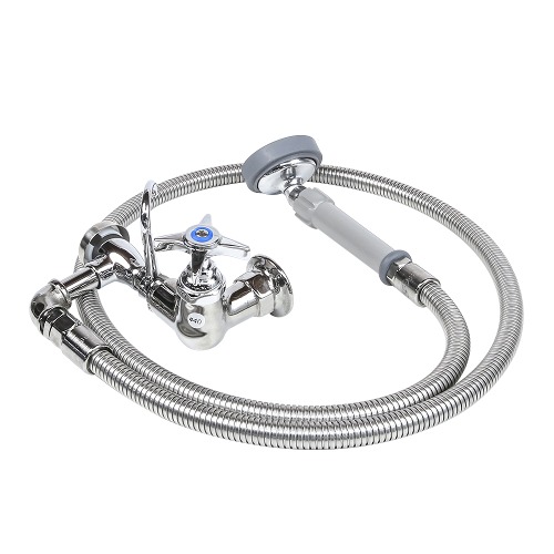 T&S B-0170 Wall Mounted Spray Faucet with 68" Hose, 1.15 GPM Angled ...