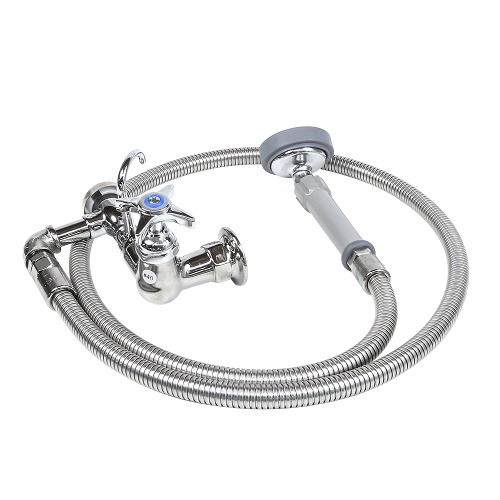 T&S B-0170 Wall Mounted Spray Faucet with 68" Hose, 1.15 GPM Angled ...