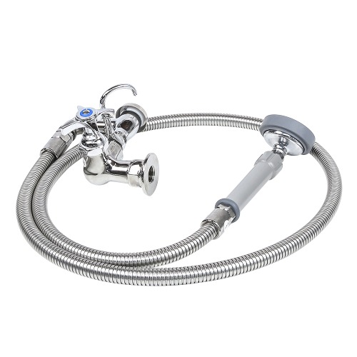 T&S B-0170 Wall Mounted Spray Faucet with 68" Hose, 1.15 GPM Angled ...