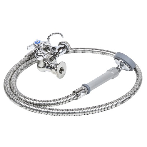 T&S B-0170 Wall Mounted Spray Faucet with 68" Hose, 1.15 GPM Angled ...