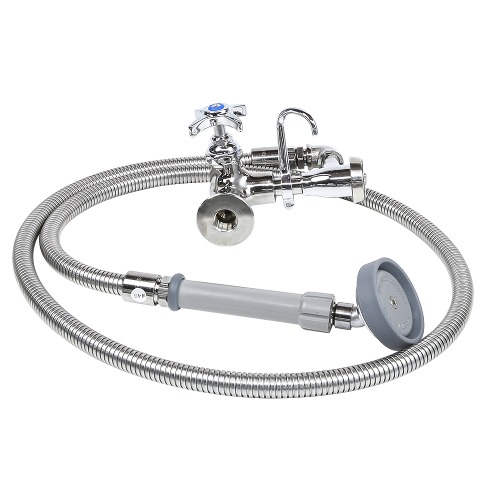 T&S B-0170 Wall Mounted Spray Faucet with 68" Hose, 1.15 GPM Angled ...