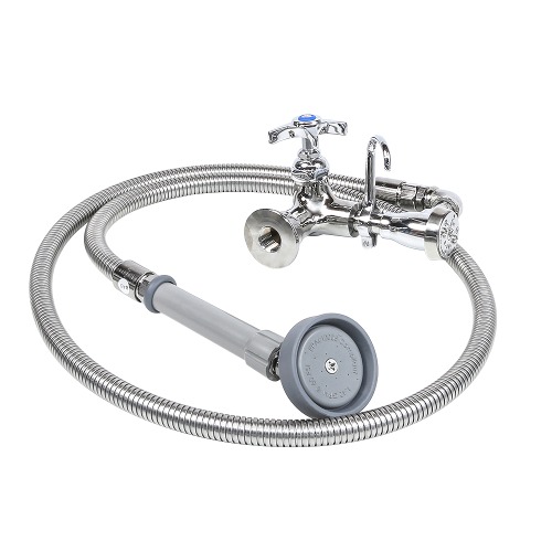 T&S B-0170 Wall Mounted Spray Faucet with 68" Hose, 1.15 GPM Angled ...