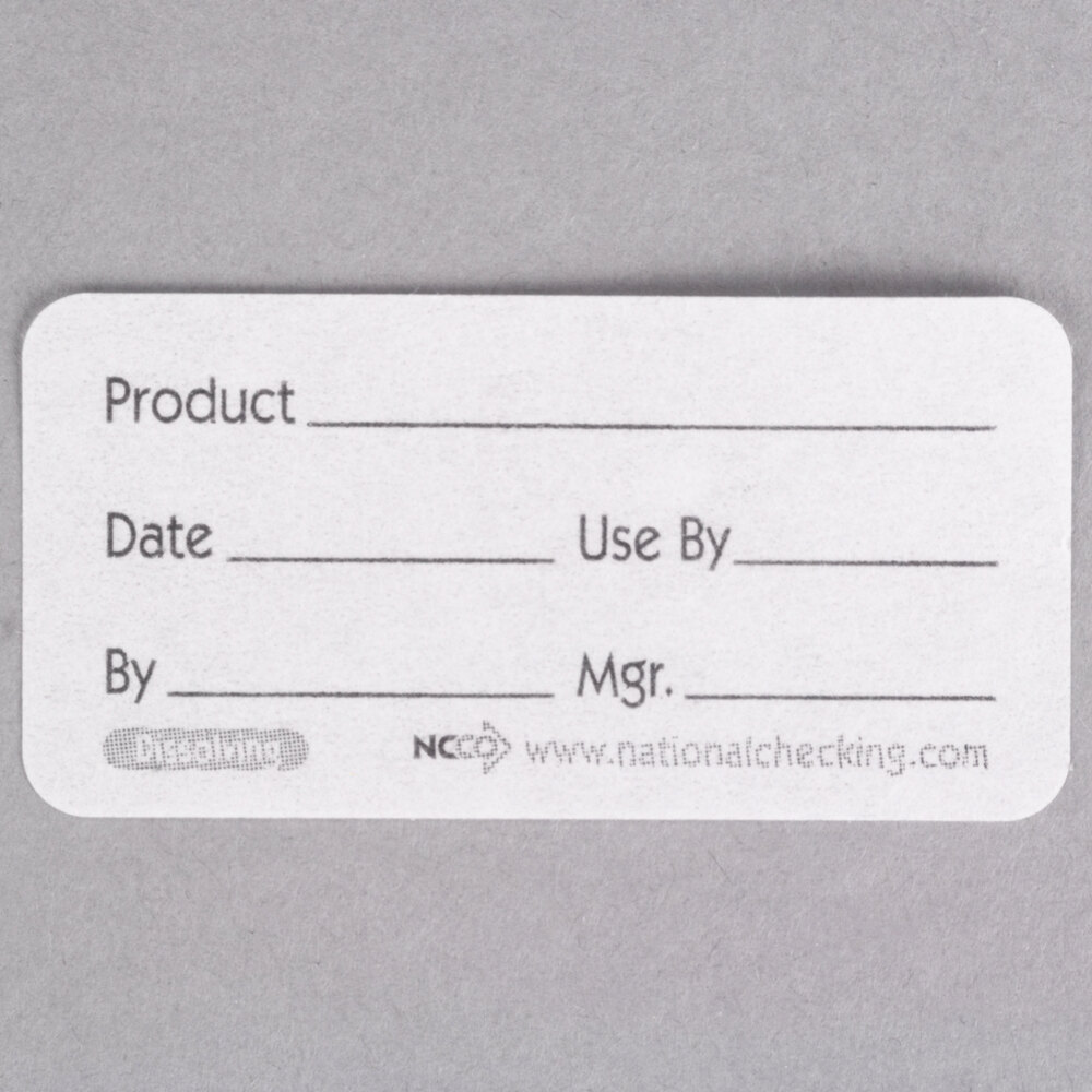 National Checking Company DP12R 1" x 2" Dissolvable Product Label - 500 ...