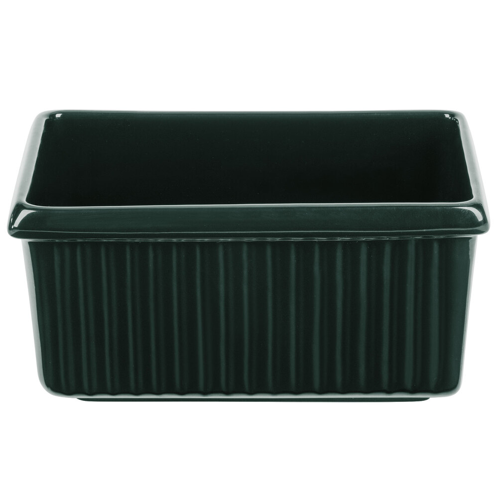 TableCraft CW1530HGN 3 Qt. Hunter Green Rectangle Server with Ridges