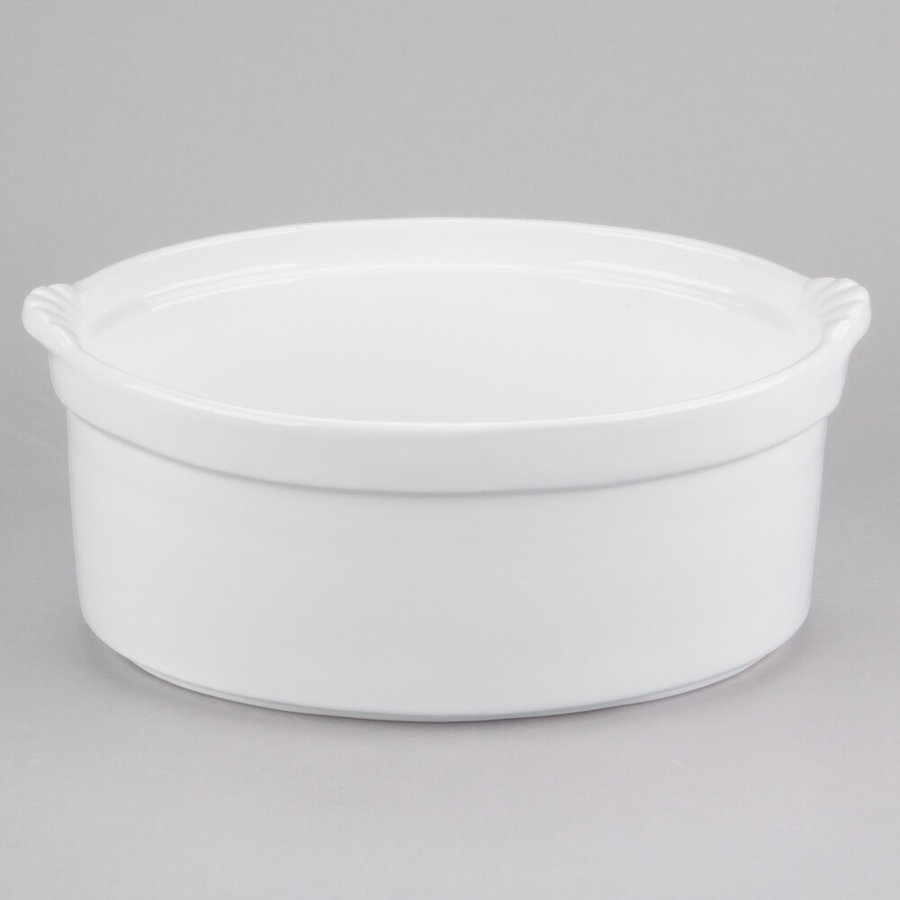TableCraft CW3000W 3.5 Qt. White Shell Casserole Dish