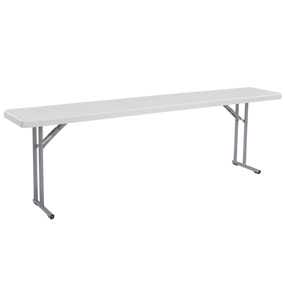 National Public Seating BT1896 18" x 96" Speckled Gray Plastic Folding ...