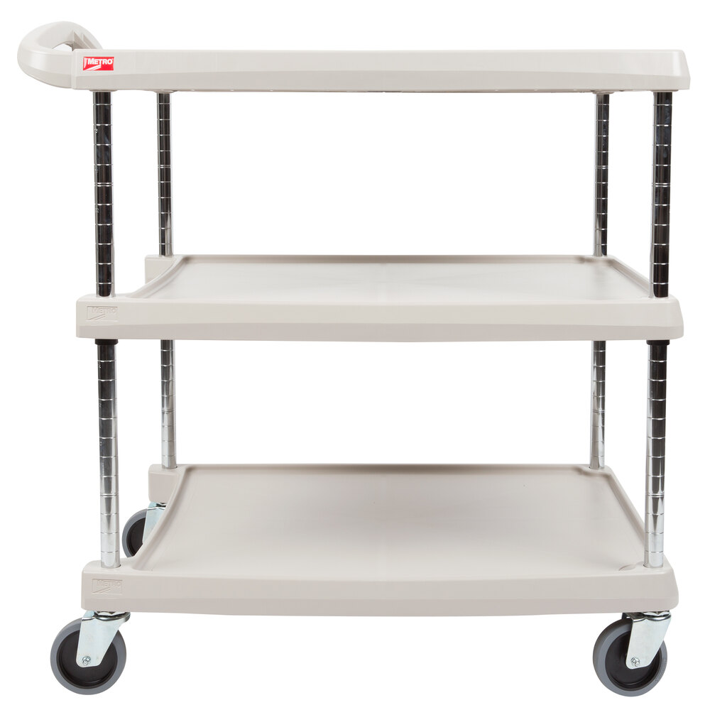 Metro myCart MY2030-34G Gray Utility Cart with Three Shelves and Chrome ...