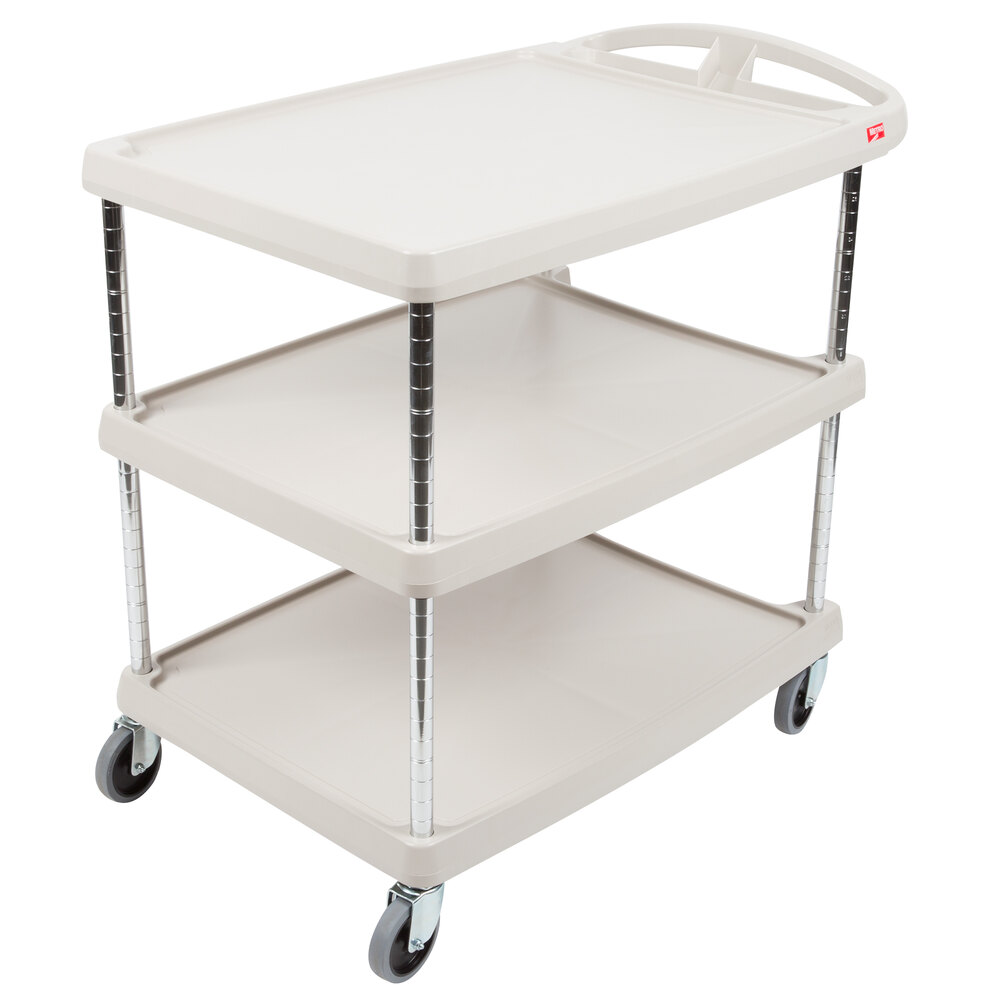 Metro myCart MY2030-34G Gray Utility Cart with Three Shelves and Chrome ...