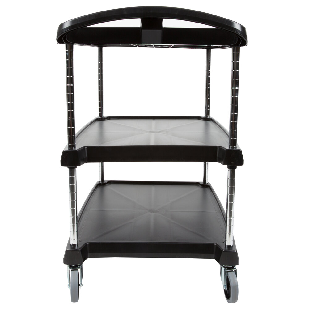 Metro myCart MY2030-34BL Black Utility Cart with Three Shelves and ...