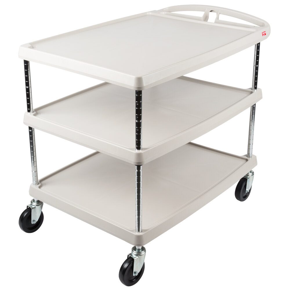 Metro myCart MY2636-35G Gray Utility Cart with Three Shelves and Chrome ...