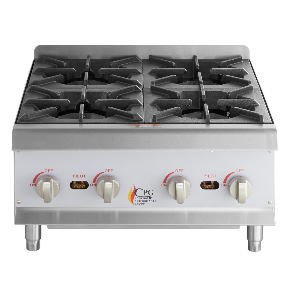 Cooking Performance Group R-CPG-24-NL 4 Burner Gas Countertop Range ...