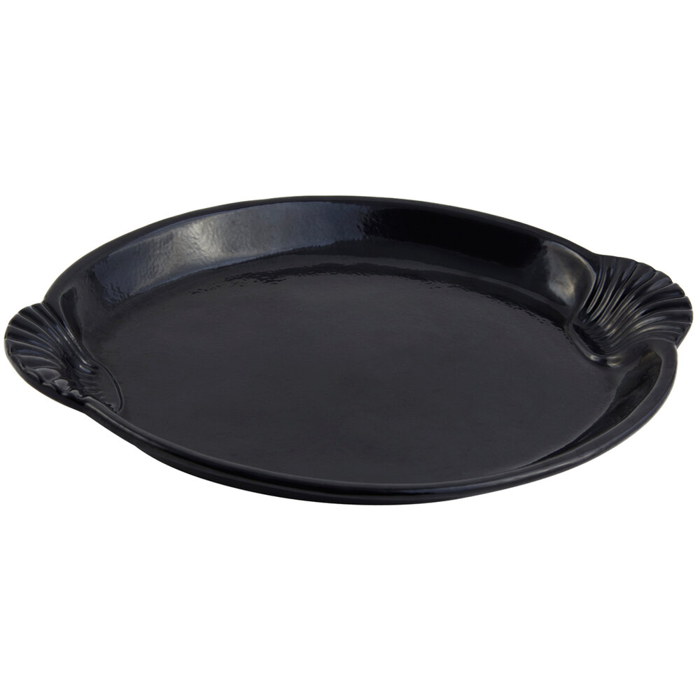 Bon Chef 2072 12" x 17" Black Sandstone Finish Cast Aluminum Shell and ...