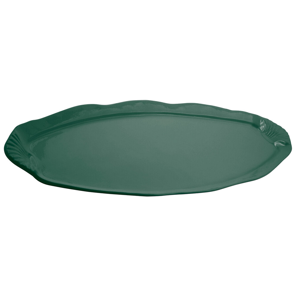 Bon Chef 2065 28" x 12" Hunter Green Sandstone Finish Cast Aluminum ...