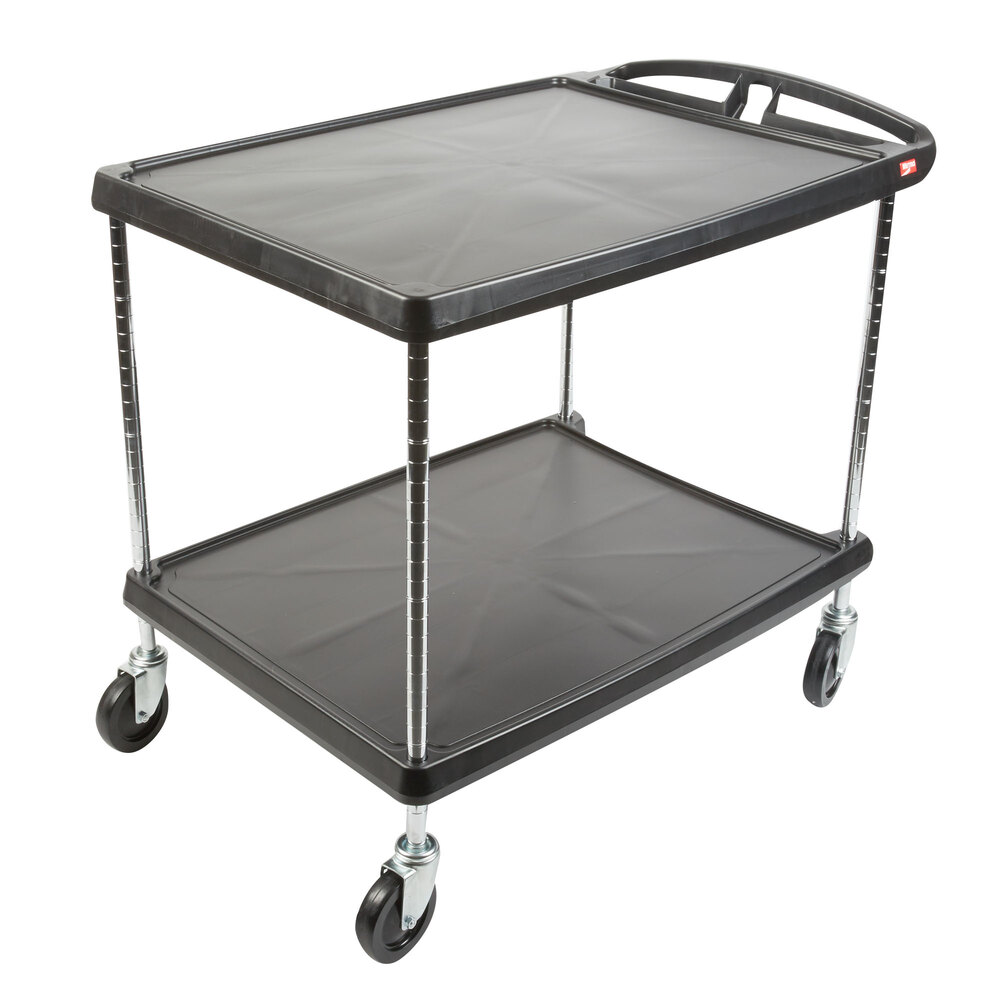 Metro myCart MY2636-25BL Black Utility Cart with Two Shelves and Chrome ...