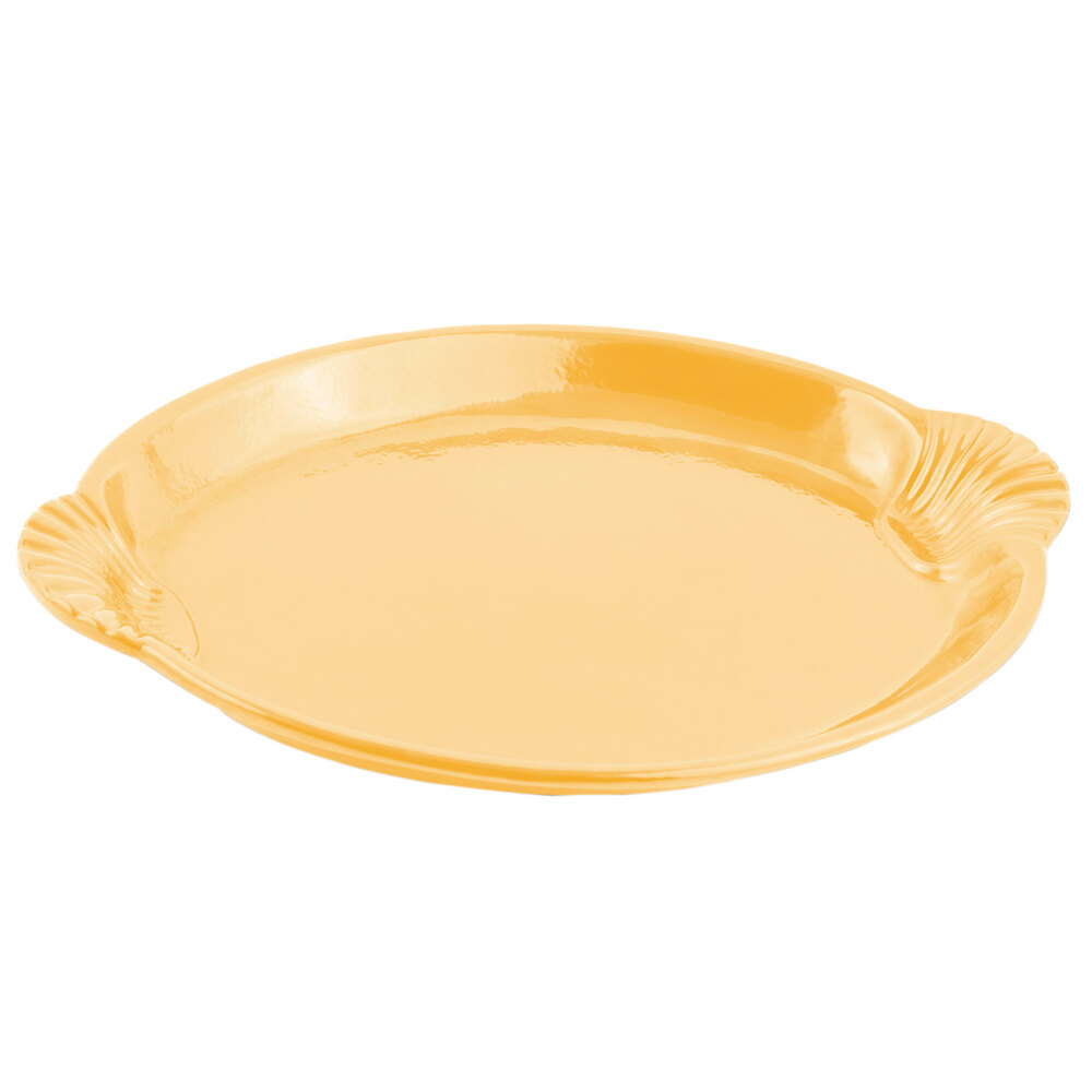 Bon Chef 2073 20" x 14" Ginger Sandstone Finish Cast Aluminum Shell and ...