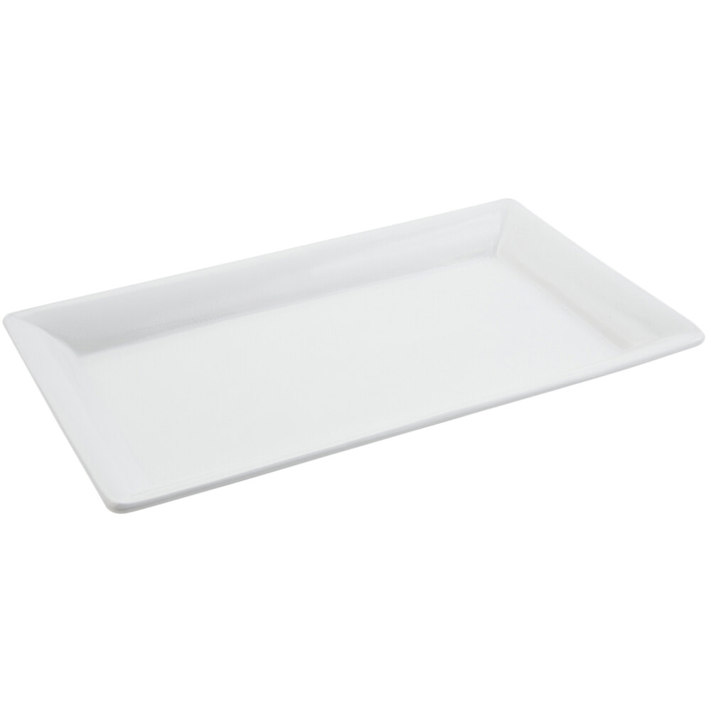Bon Chef 5057 19" x 10" White Sandstone Finish Cast Aluminum Display Pan