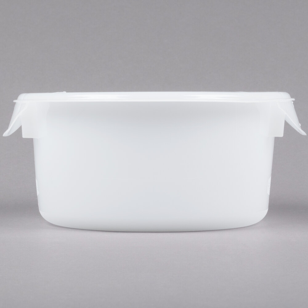 Rubbermaid® 2 Qt. White Round Polyethylene Food Storage Container