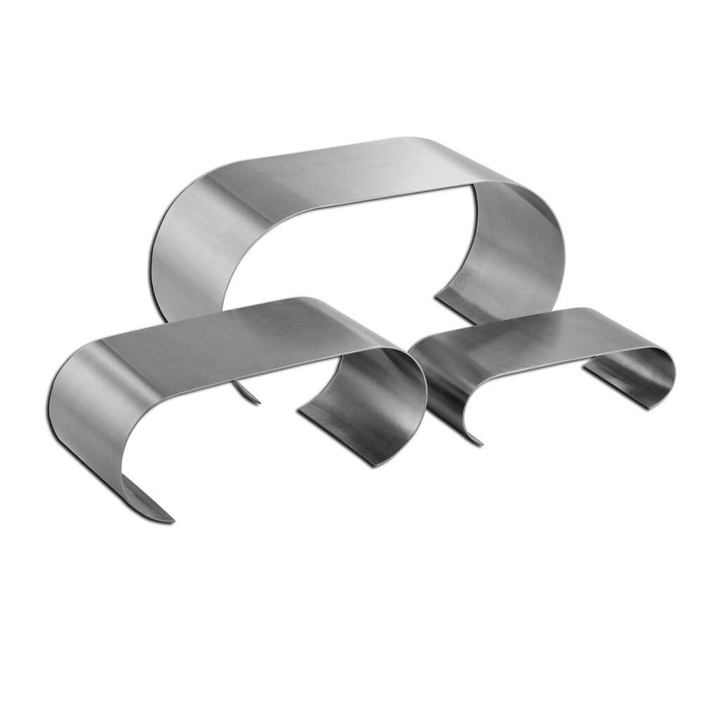 American Metalcraft CRS3 3-Piece Satin Stainless Steel Curl Riser Set