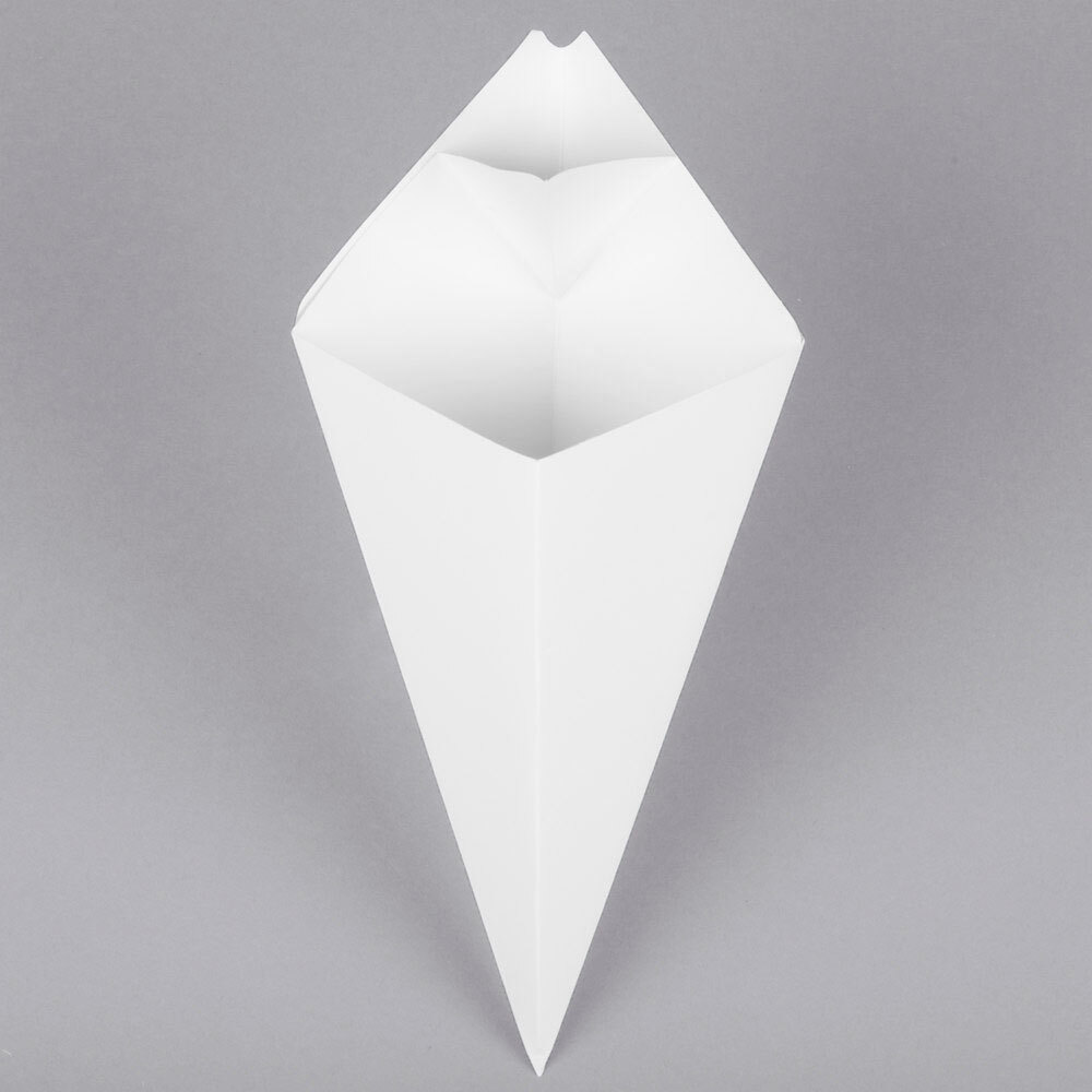 American Metalcraft SQFBCN20 20 oz. Square Cardboard Fry Cone - 100/Pack