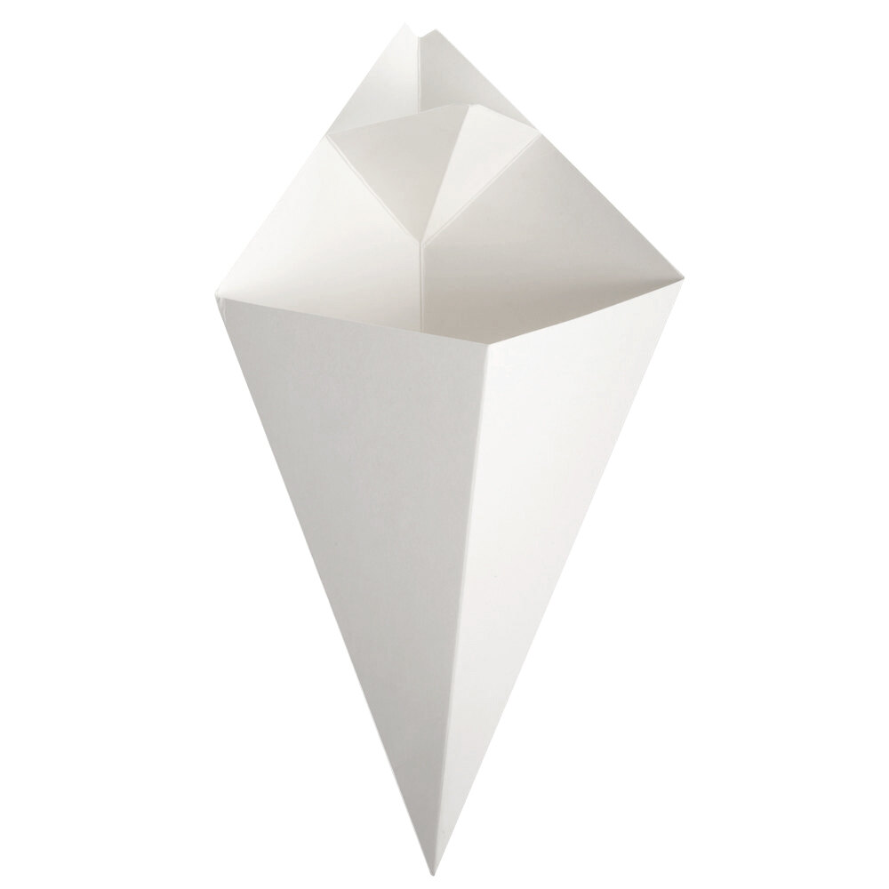 American Metalcraft SQFBCN10 10 oz. Square Cardboard Fry Cone - 100/Pack