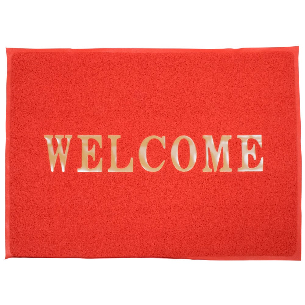 5' x 4' Red "Welcome" Entrance Floor Mat