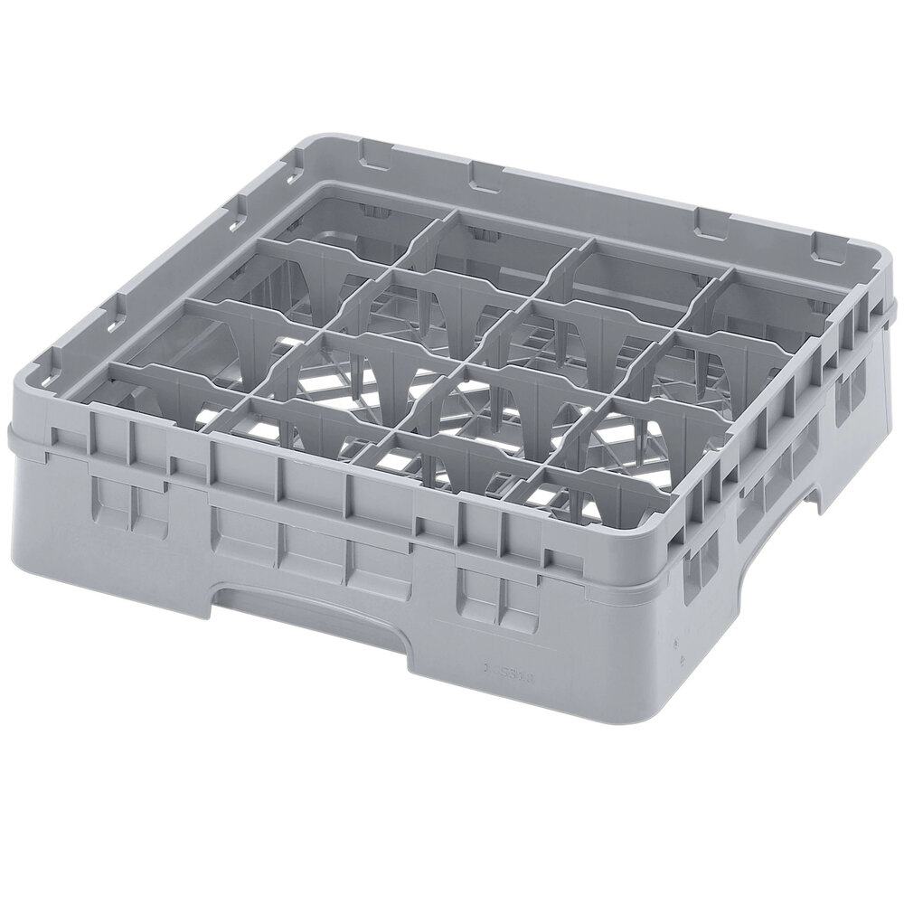 Cambro 16S318151 Camrack 3 5/8" High Customizable Soft Gray 16 ...