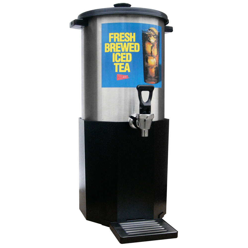 Cecilware B-1/3 Stainless Steel 3 Gallon Iced Tea Dispenser with Base