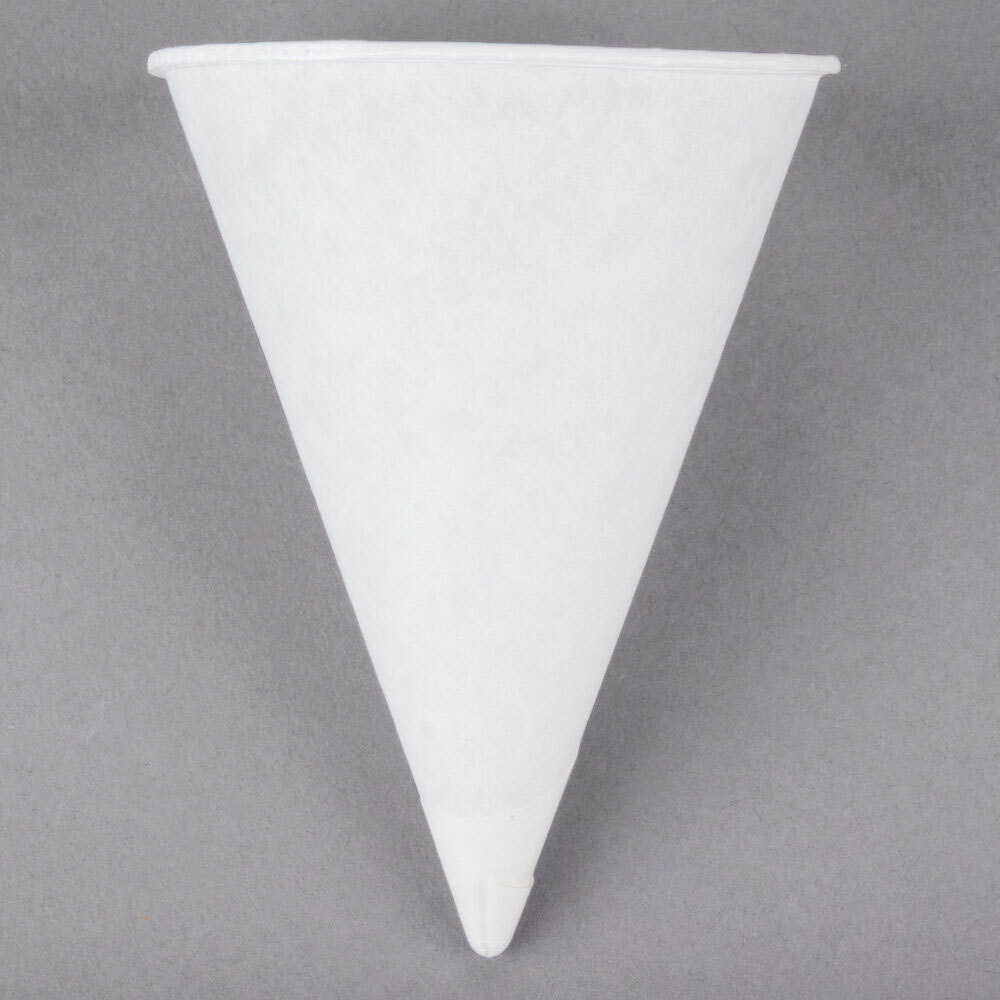 White Rolled Rim Paper Cone Cup: Shop WebstaurantStore