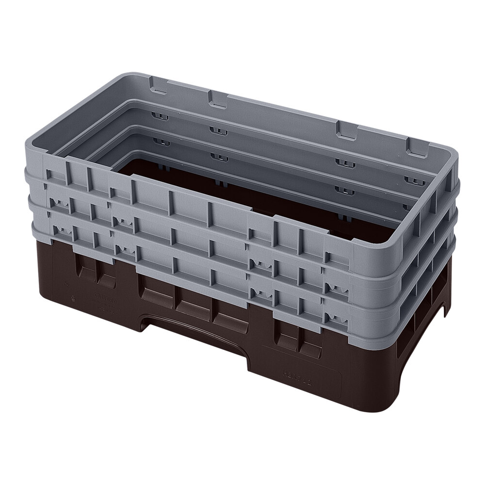 Cambro HBR712167 Brown Camrack Half Size Open Base Rack with 3 Extenders