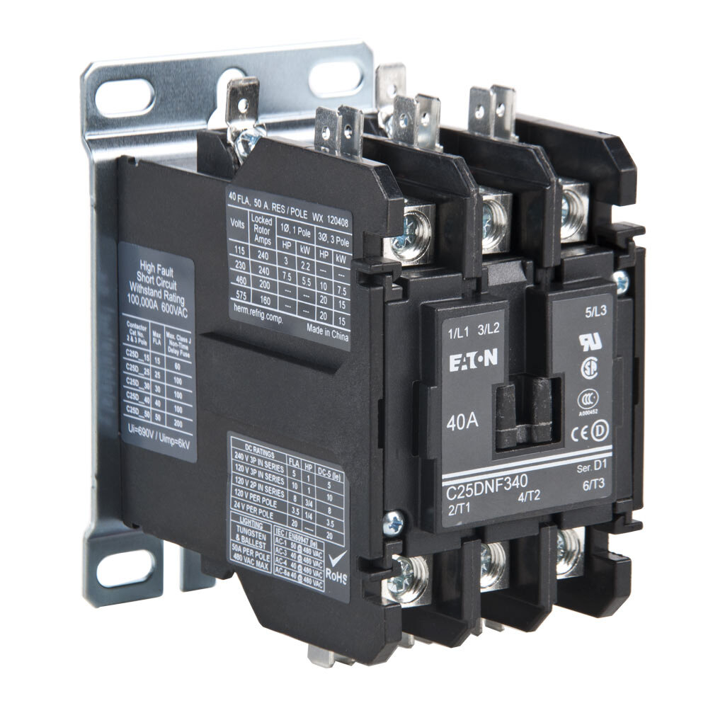 Replacement Non-Reversing Contactor - 40A, 208/240V, 3 Poles