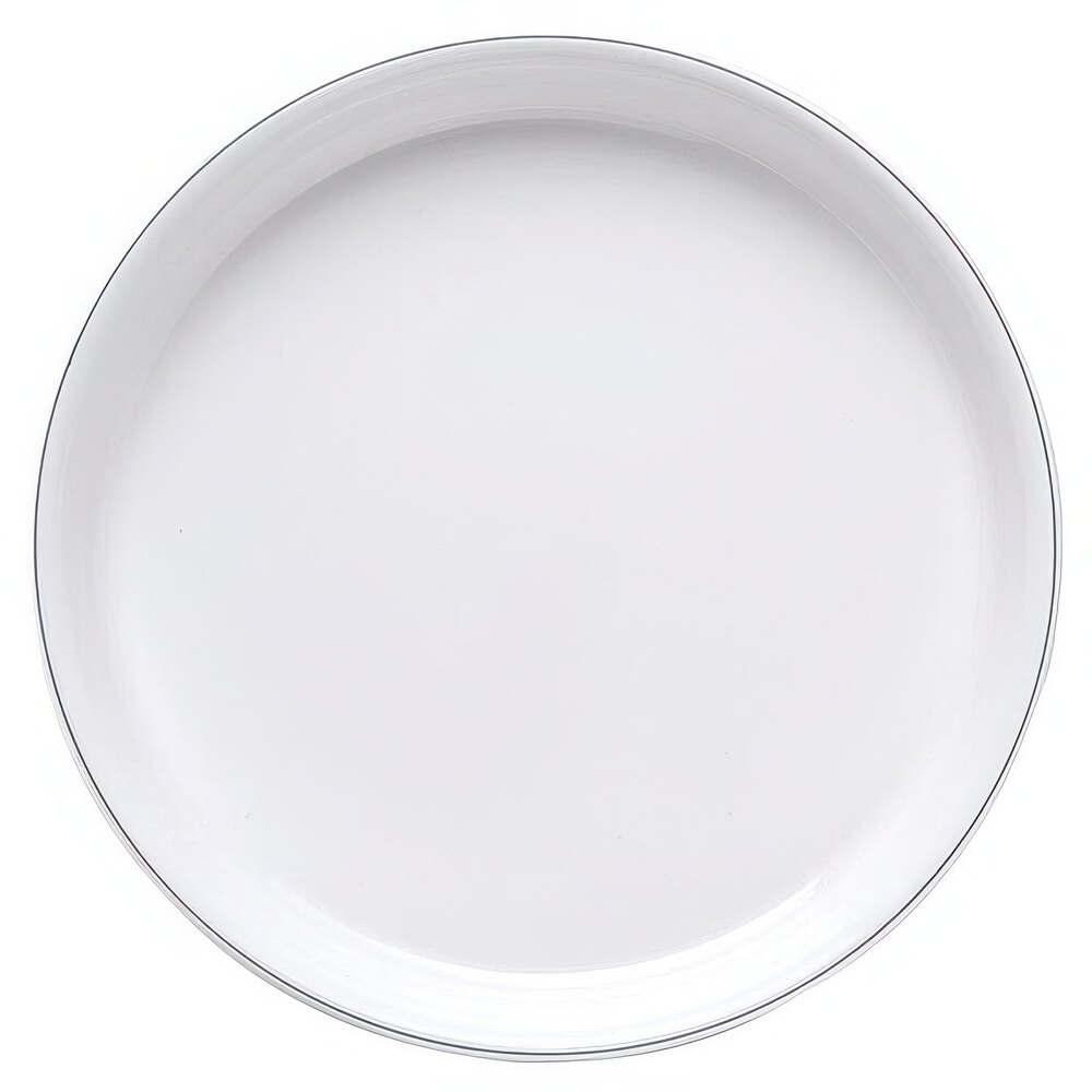 Elite Global Solutions D1112L Viva 12" White Round Plate with Black ...