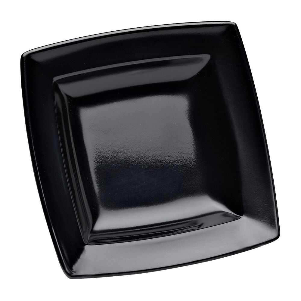 Elite Global Solutions DMP55 Stratus Black 5 1/4" Square Plate - 6/Case