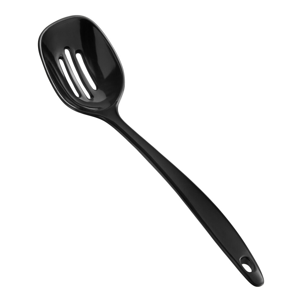 Elite Global Solutions MSP12SB Black 12" Slotted Spoon, 2 oz.