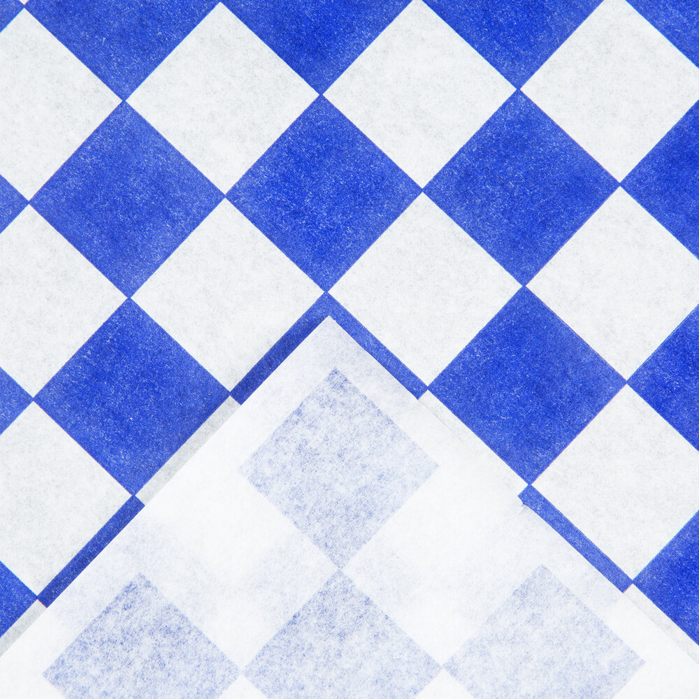 Choice 15" x 15" Blue Check Deli Sandwich Wrap Paper - 1,000/Pack