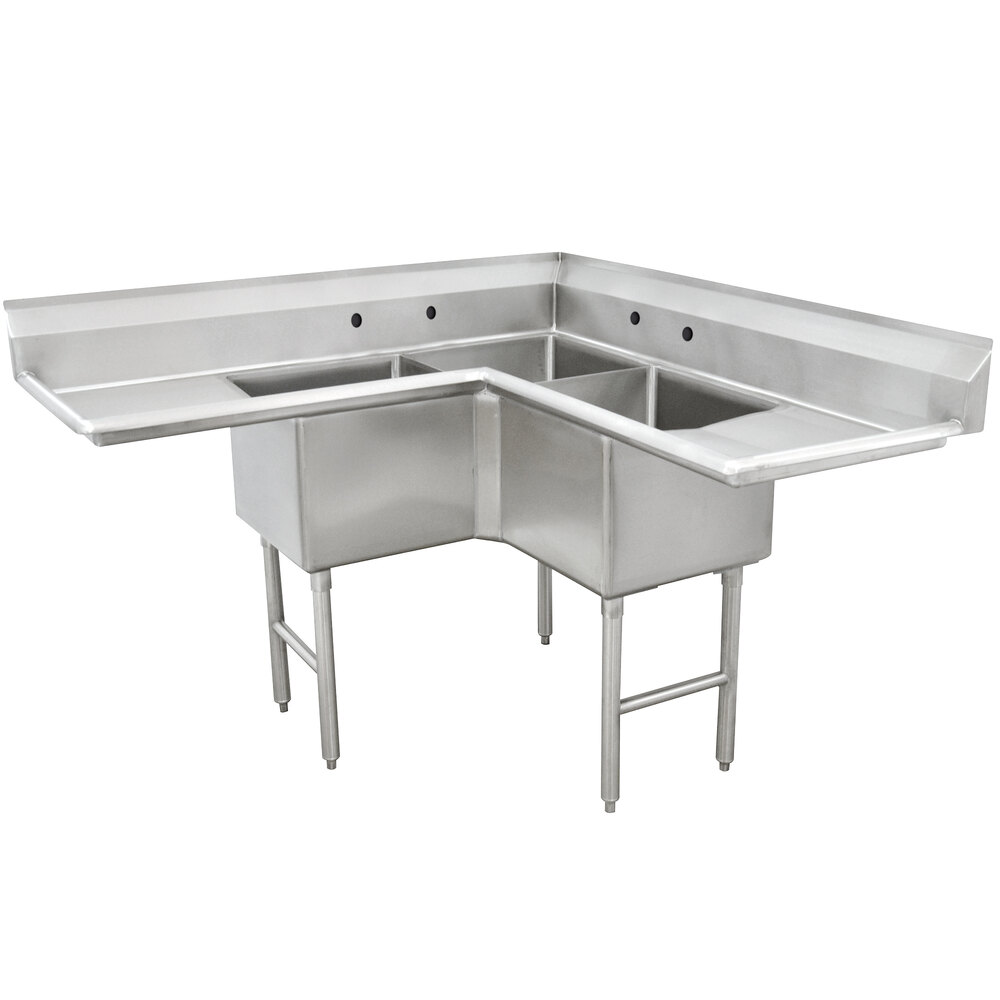 Advance Tabco FC-K6-18D Three Compartment Stainless Steel Commercial ...