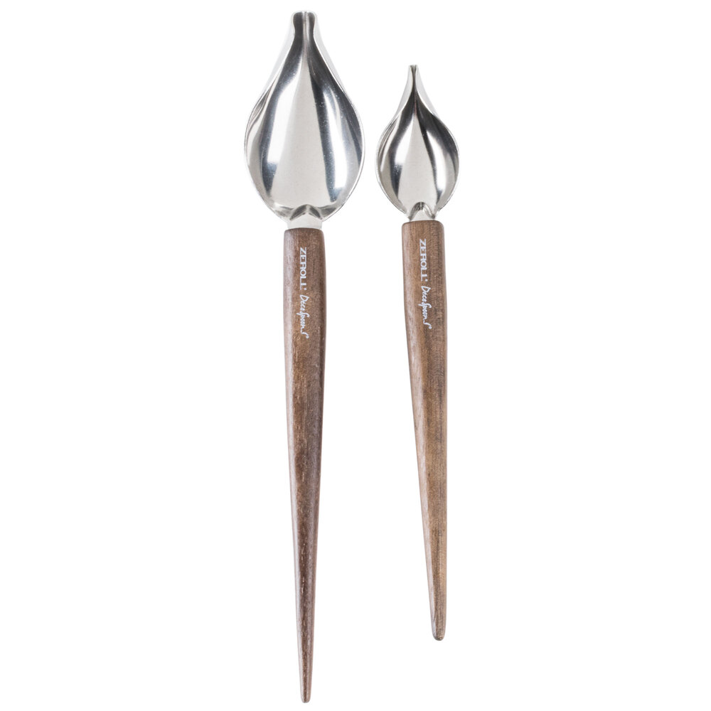 Zeroll 6100-DS 2-Piece Set of Stainless Steel Deco Spoons with Beech ...