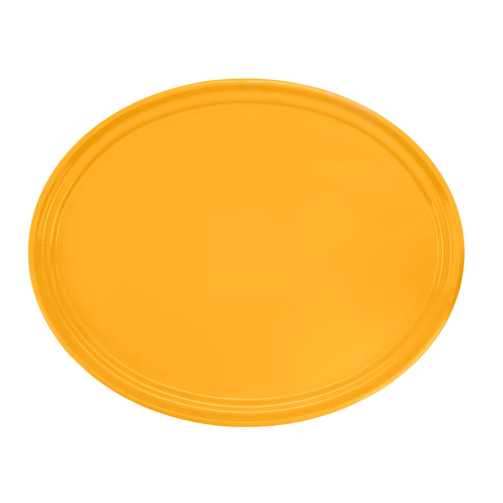 Cambro 2500171 19 1/4" x 24" Oval Tuscan Gold Fiberglass Camtray - 6/Case