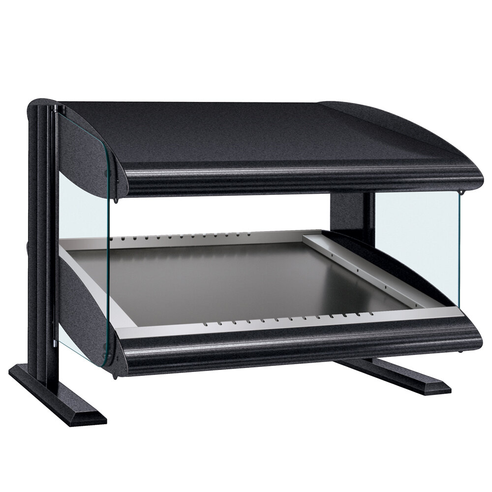 Hatco HXMS-48 Black LED 48" Slanted Single Shelf Merchandiser - 120V