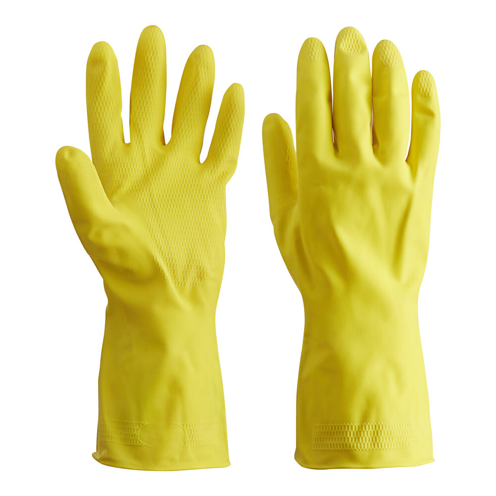 Cordova Latex Rubber Yellow 12" 17 Mil Gloves with Flock Lining ...