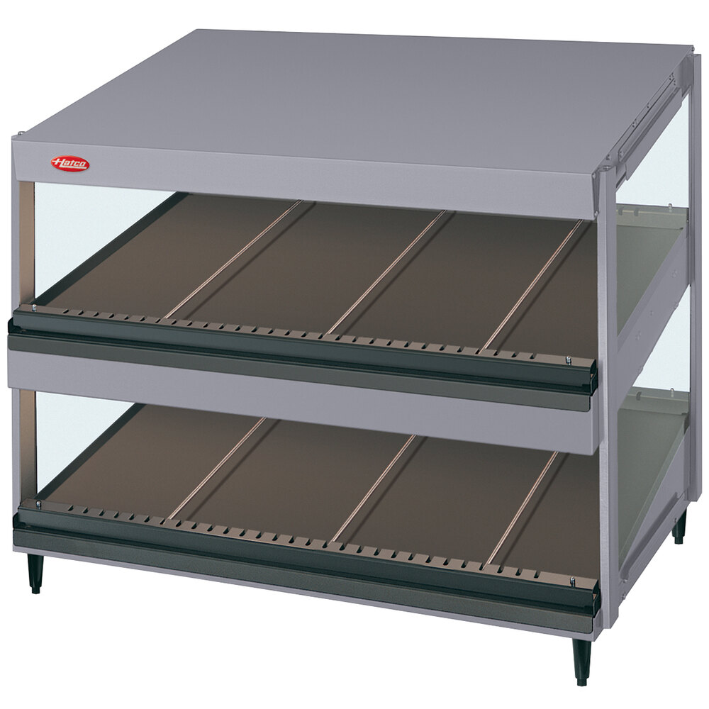 Hatco GRSDS-30D Gray Granite 30" Slanted Double Shelf Merchandiser - 120V