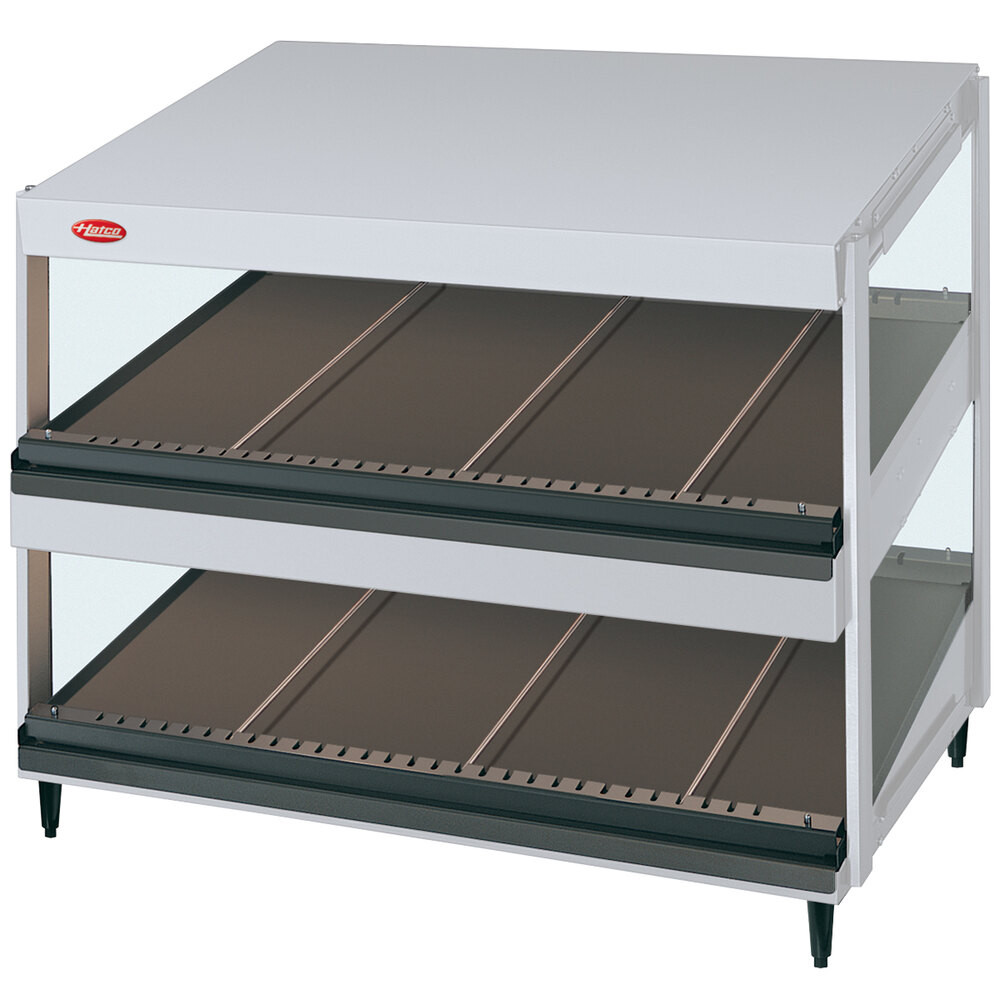 Hatco GRSDS-30D White Granite Glo-Ray 30" Slanted Double Shelf ...