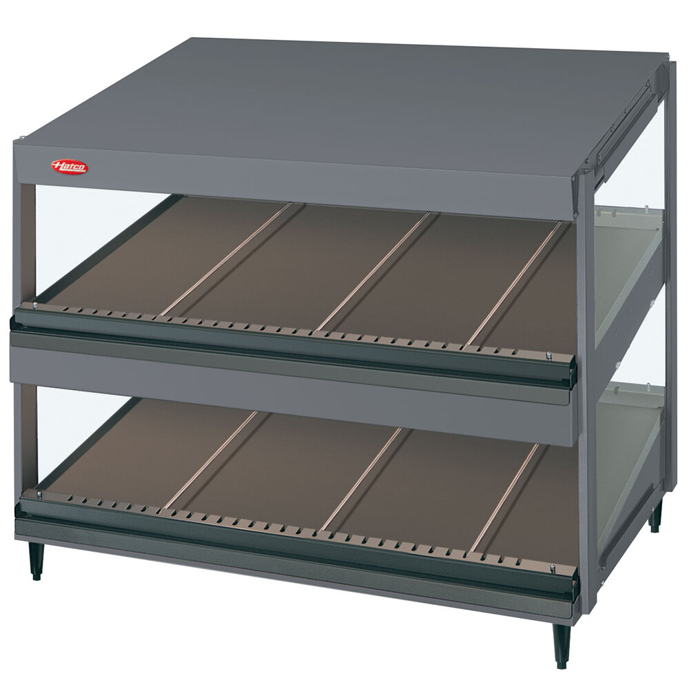 Hatco GRSDS-36D Gray Granite Glo-Ray 36" Slanted Double Shelf ...