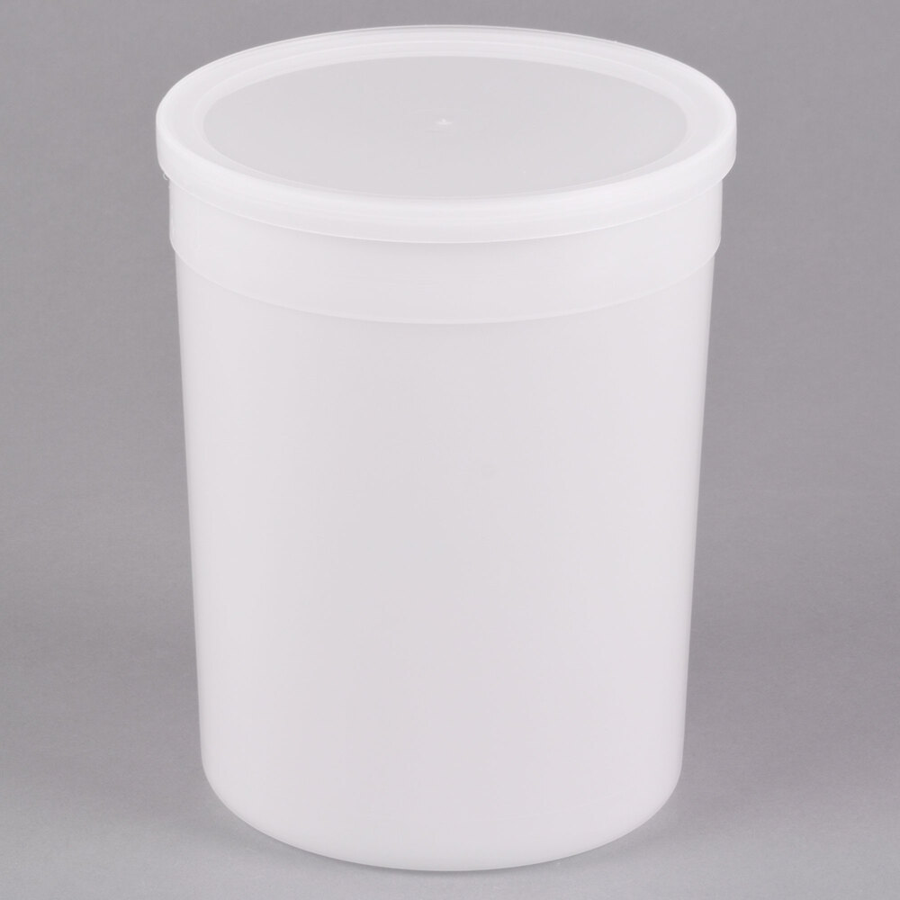 128 oz. Translucent Round Deli Container and Lid Combo Pack - 5/Pack