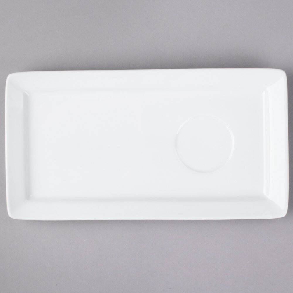 Tuxton GLP-551 TuxTrendz Linx 13" x 7" Bright White Rectangular China ...