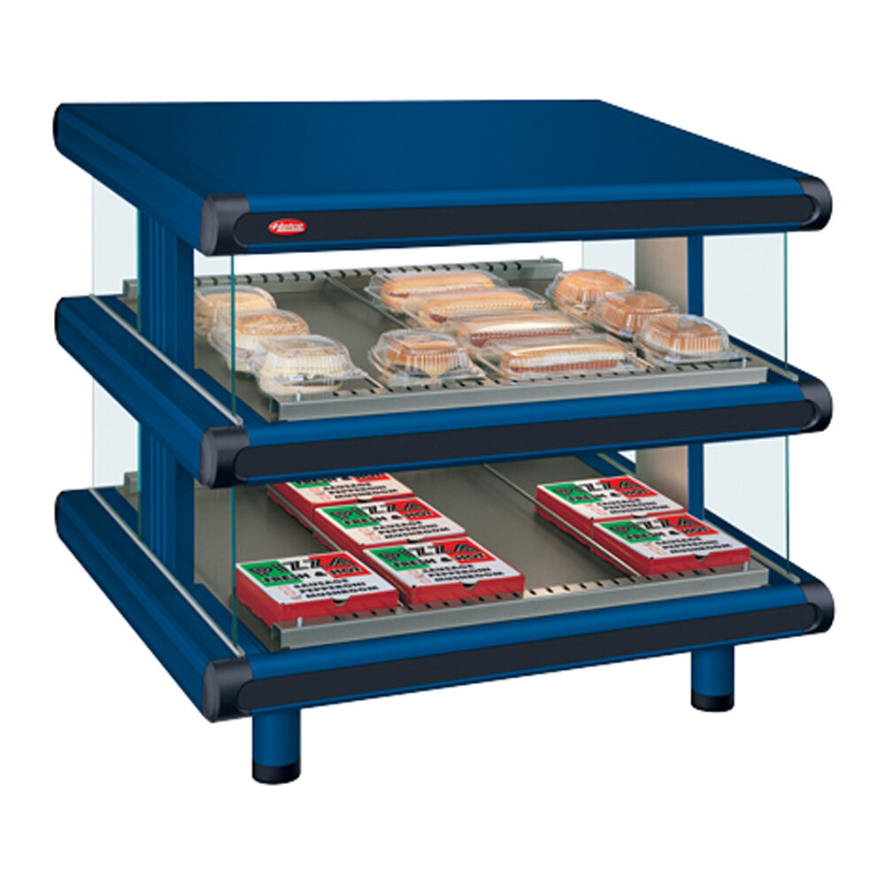 Hatco GR2SDS-24D Navy Blue Glo-Ray Designer 24" Slanted Double Shelf ...