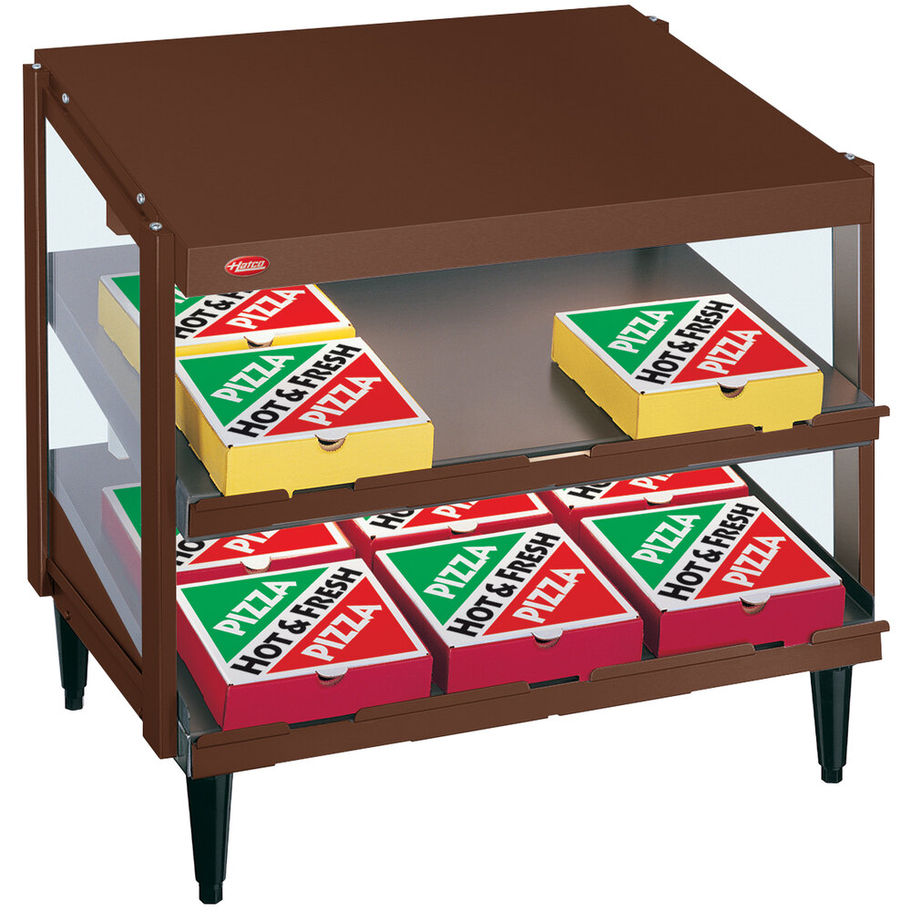 Hatco GRPWS-2418D Antique Copper Glo-Ray 24" Double Shelf Pizza Warmer ...
