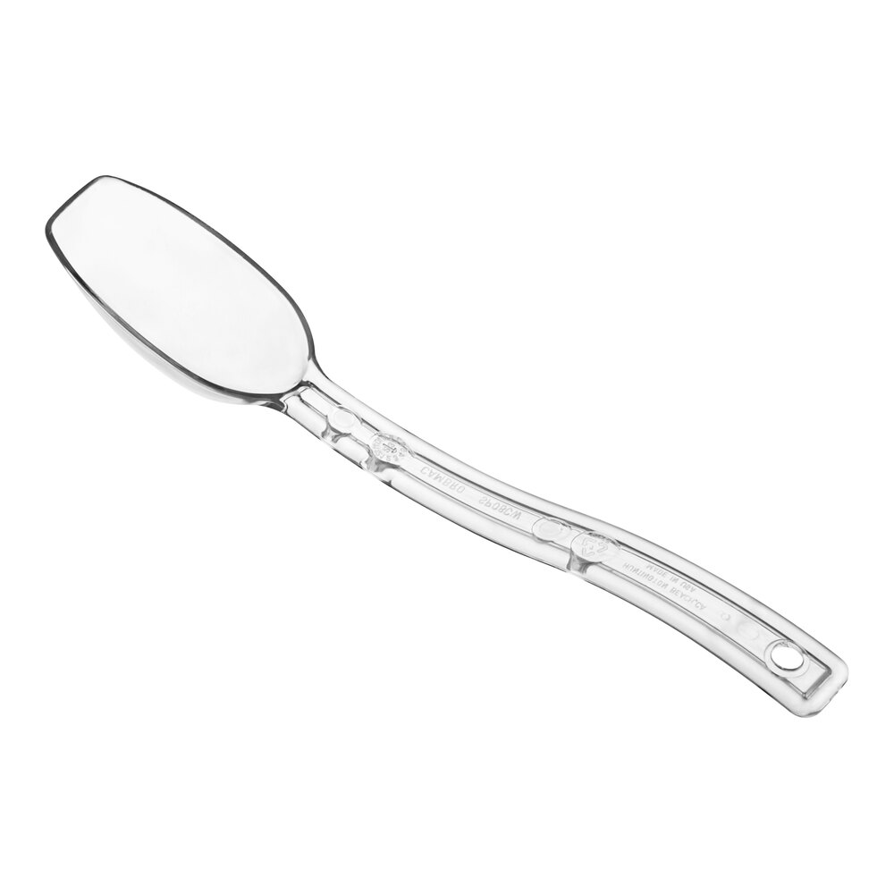 Cambro SPO8CW135 0.5 oz. Clear Camwear Solid Salad Bar / Buffet Spoon