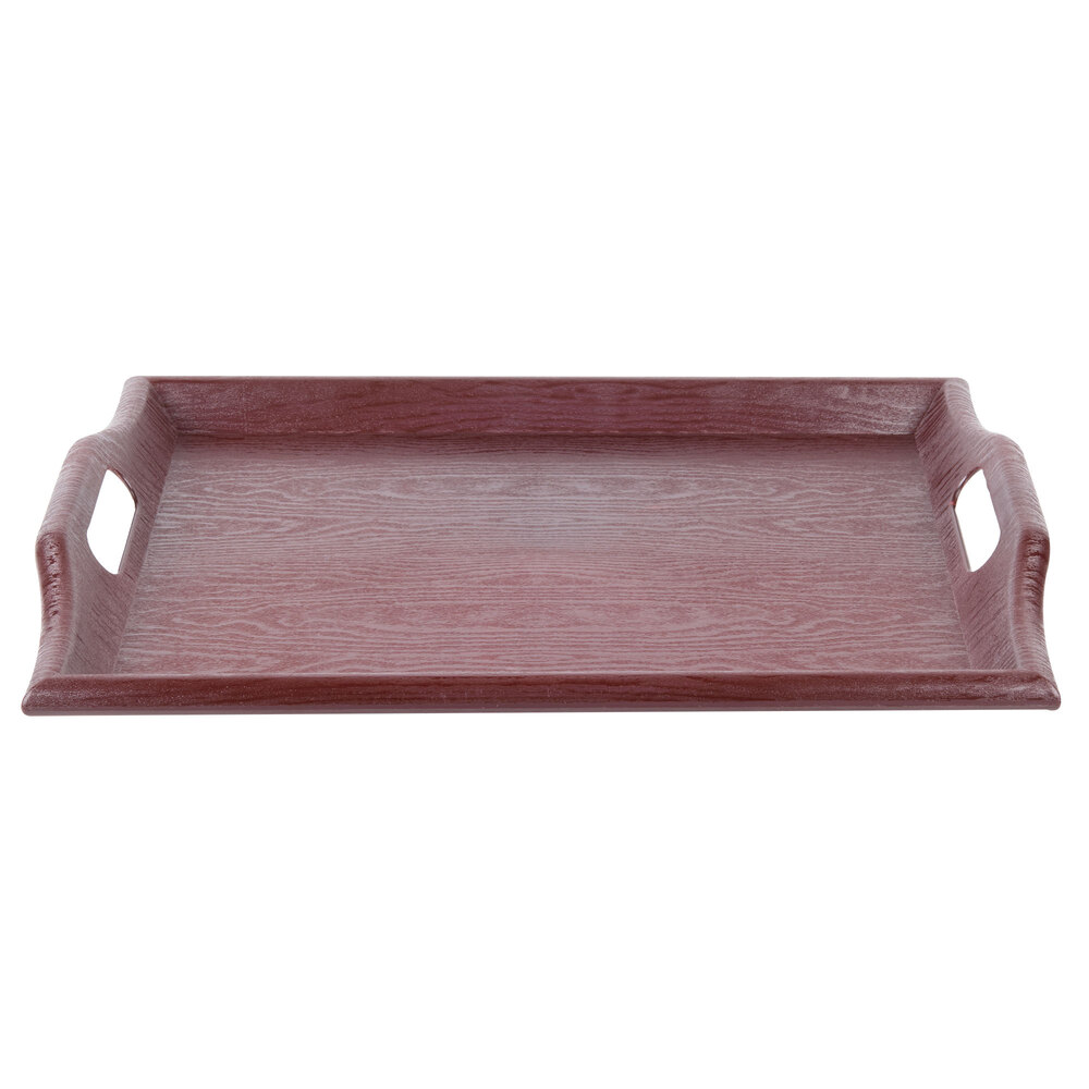 GET RST-1815-1-M 18" x 14" Plastic Room Service Tray - Mahogany
